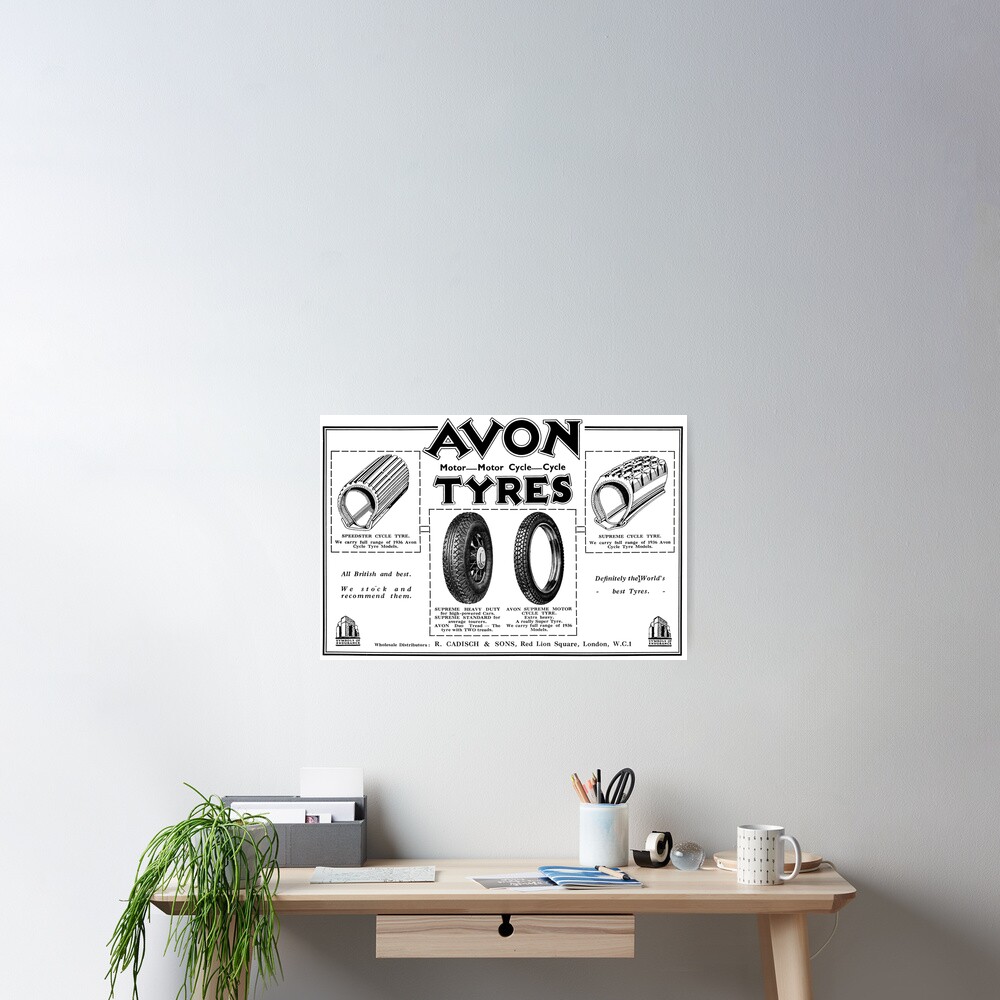 "Vintage Avon Tyres advert" Poster by Scenebyrail | Redbubble