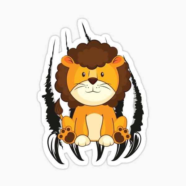 "CUTE BUT FIERCE LION " Sticker for Sale by Okudala | Redbubble