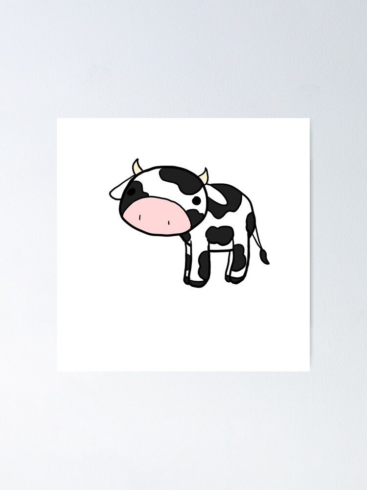 "A happy lil moo cow" Poster for Sale by Chaotic-Crochet | Redbubble