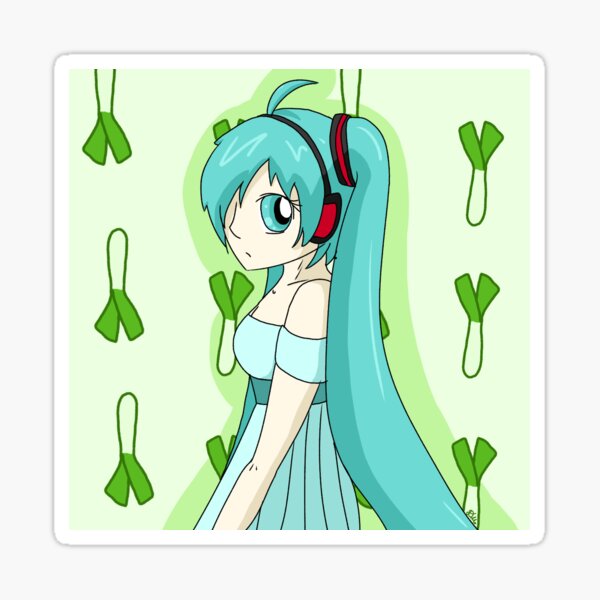 "Hatsune Miku with some Leeks" Sticker for Sale by Chaotic-Crochet ...