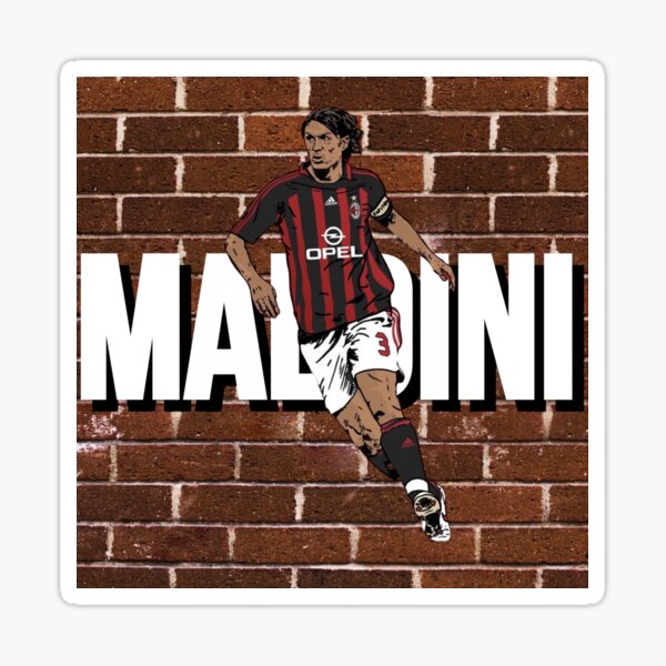 "Maldini, Milan, Italy!" Sticker for Sale by andreagreeee | Redbubble