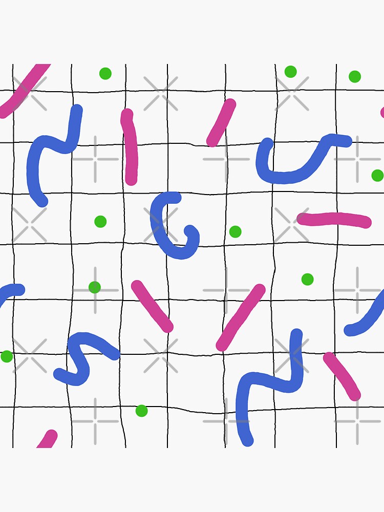 "90s Grid Pattern white | Fashion in the 1990s" Sticker for Sale by ...