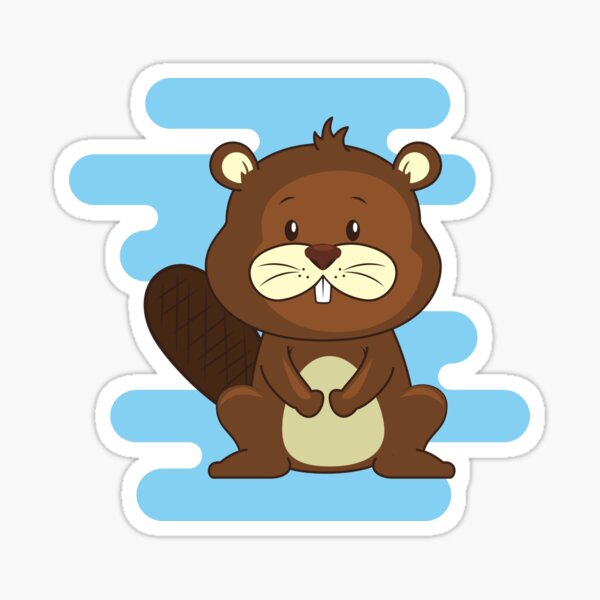 "CUTE BEAVER " Sticker by Okudala | Redbubble