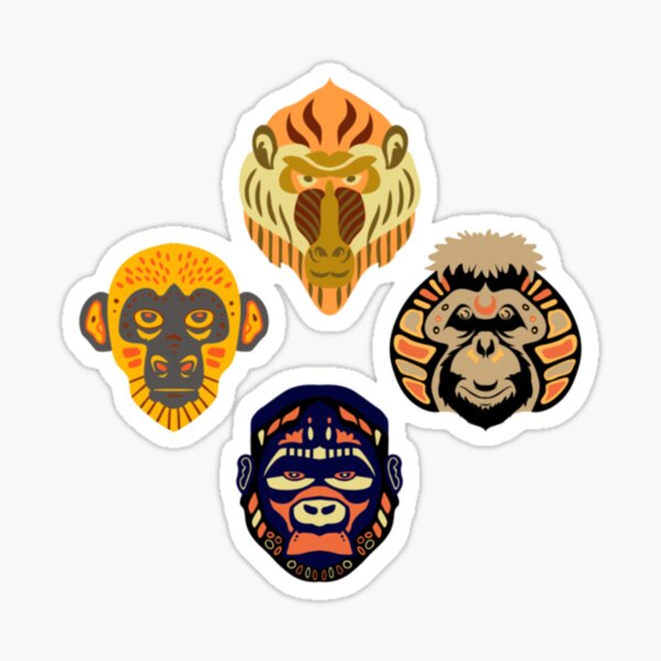"Artistic Monkey Face" Sticker by DigitalMart1 | Redbubble