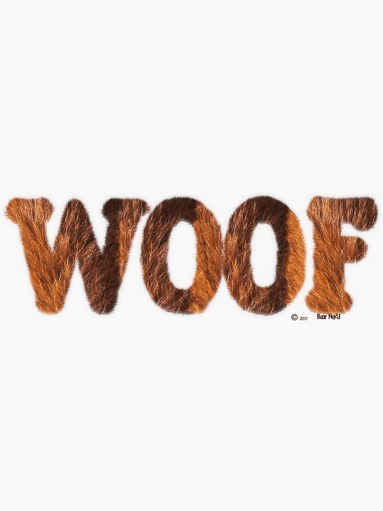"WOOF-Furry Fun-Gay Bear Pride-Kodiak Bear" Sticker by BEARNEKD | Redbubble