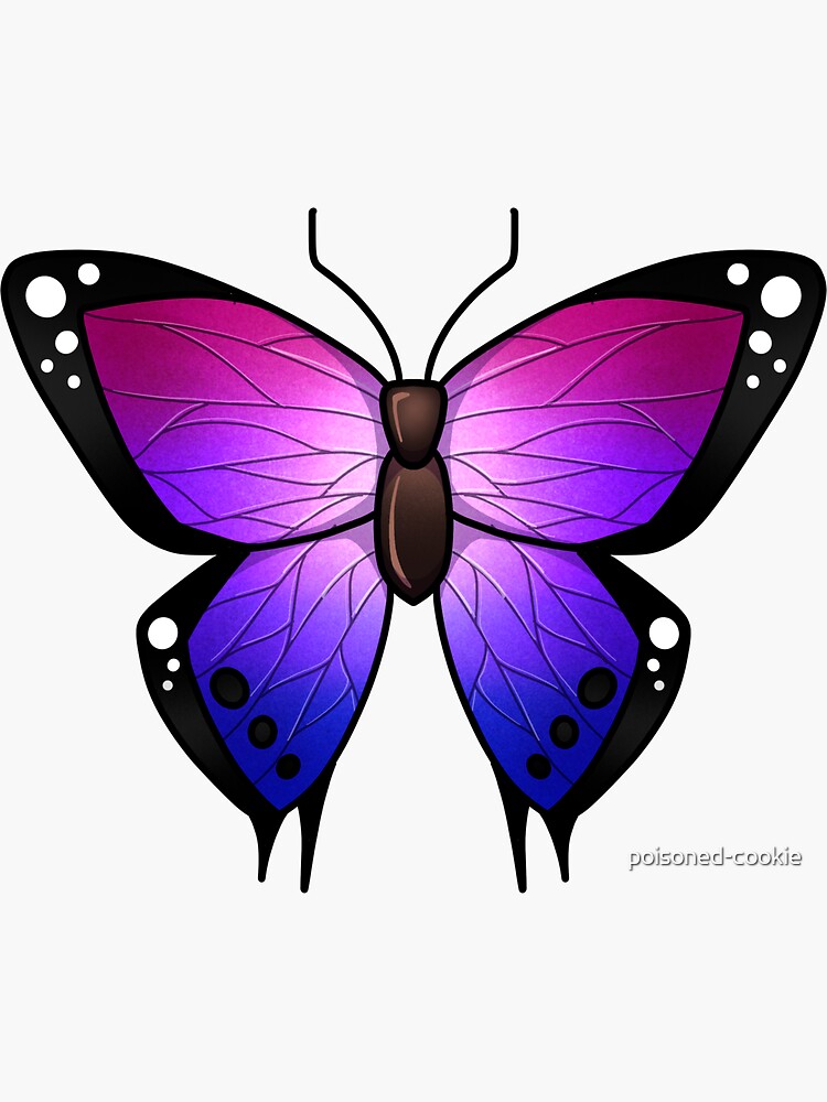 "pride flag butterfly - Bi" Sticker for Sale by poisoned-cookie | Redbubble