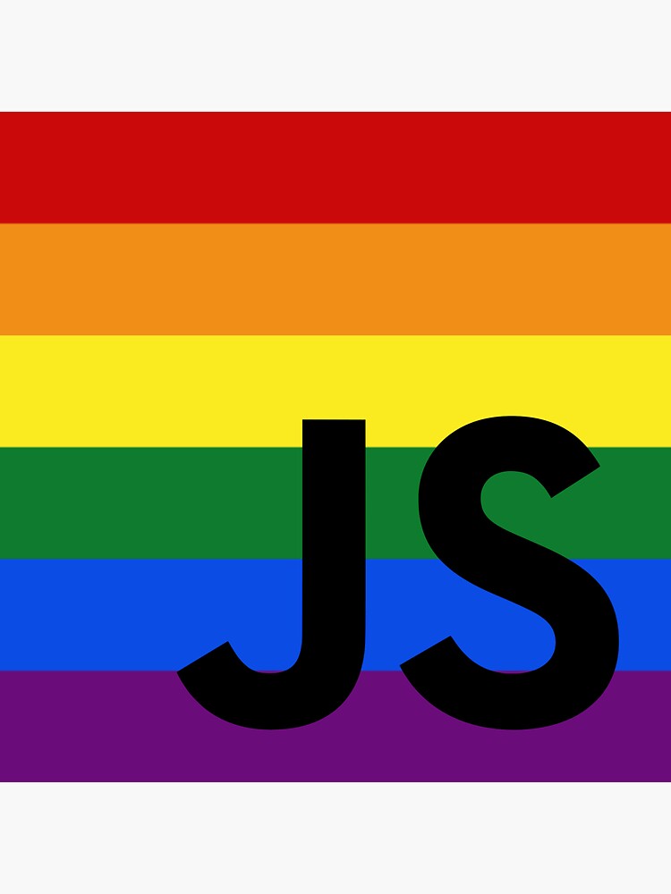 "JavaScript logo w/ pride flag" Sticker for Sale by queerbit | Redbubble