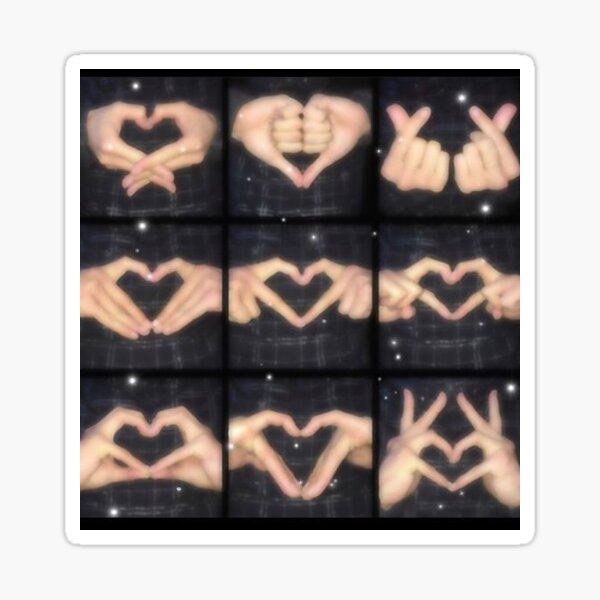 "Hand Heart Signs" Sticker by B1ueMoon | Redbubble