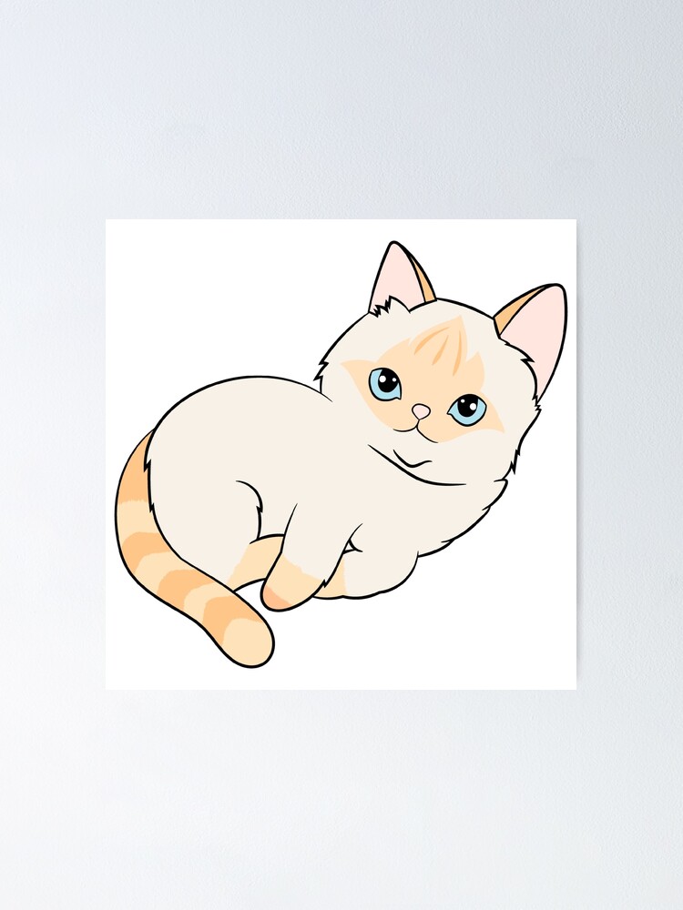 "Baby Flame Point Siamese Cat" Poster for Sale by art-master1 | Redbubble