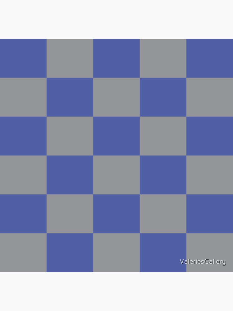 "Squares Pattern Checkerboard Gray and Periwinkle Blue" Sticker by ...