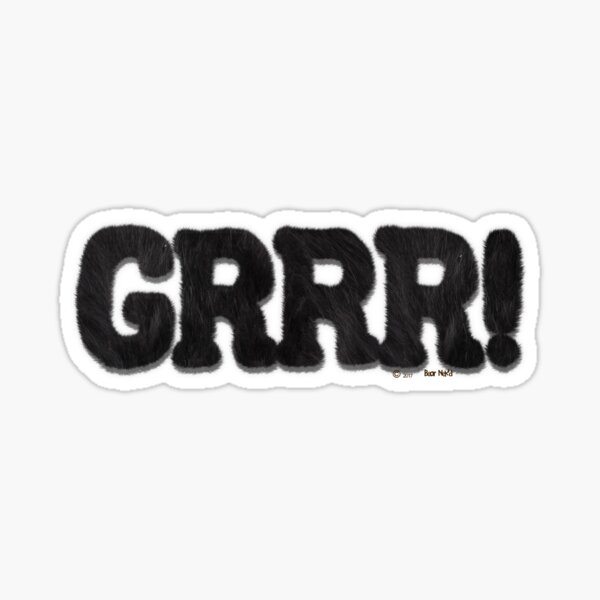 "GRRR!-Furry Fun-Gay Bear Pride-Black Bear" Sticker by BEARNEKD | Redbubble