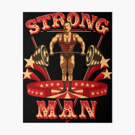 "Vintage Strongman Gift Deadlift Powerlifting Costume" Art Board Print ...