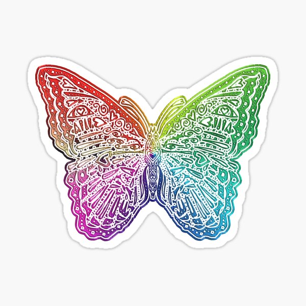 "Beautiful Butterfly - Rainbow Angle" Sticker by IAW-Studios | Redbubble