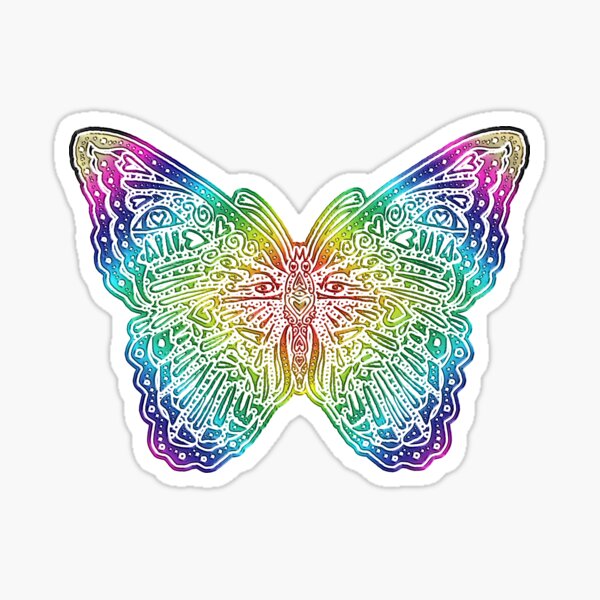 "Beautiful Butterfly - Rainbow Diamond" Sticker for Sale by IAW-Studios ...