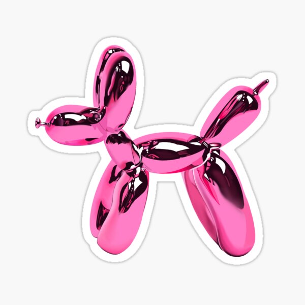 "Pink Balloon Dog" Sticker by ArtbyBroghan | Redbubble