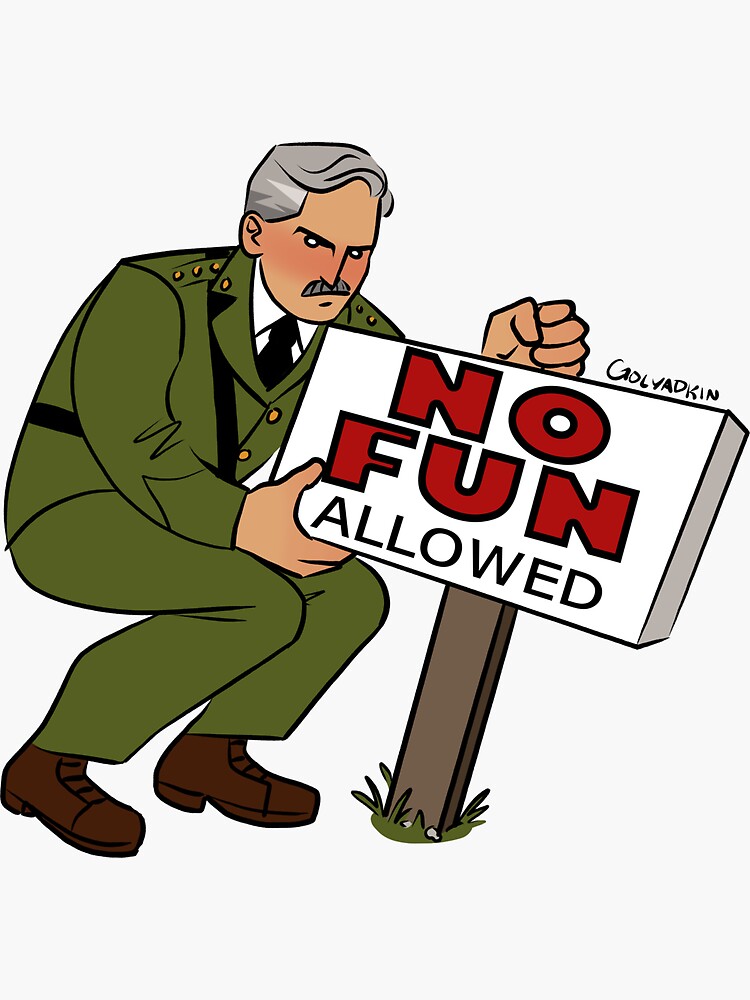 "Captain No Fun Allowed" Sticker for Sale by golyadkin | Redbubble