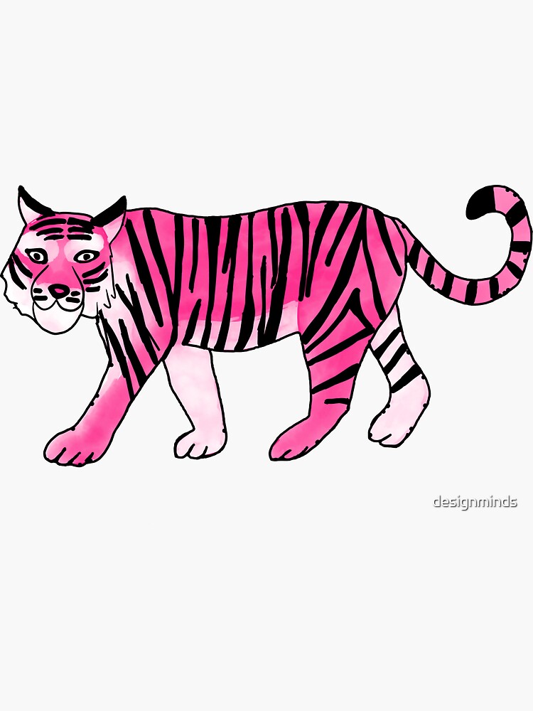 "Pink Tiger" Sticker by designminds | Redbubble