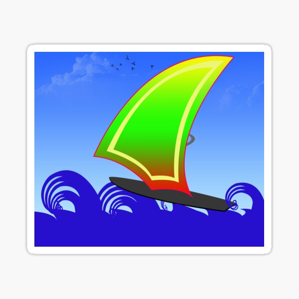 "The Starboard windsurfing boat" Sticker by Bigrow | Redbubble