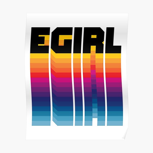 "egirl rainbow writing" Poster for Sale by Doomer-Shop | Redbubble