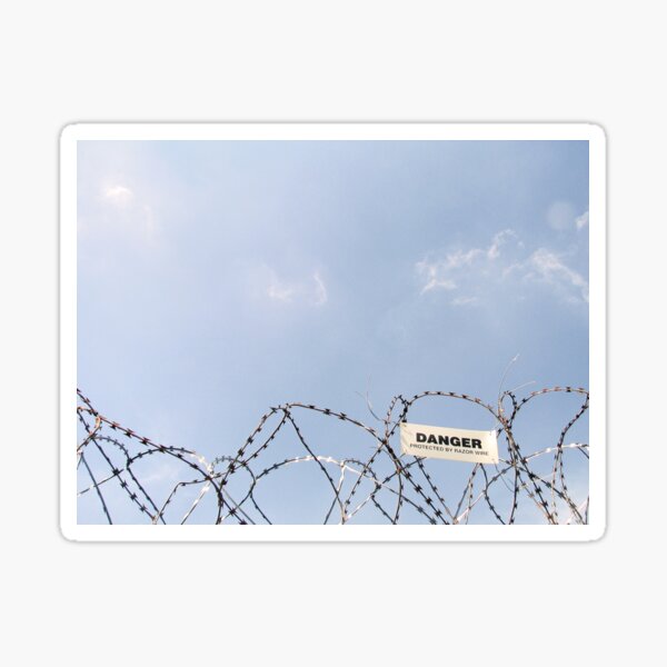 "Protected by Razor Wire" Sticker for Sale by weirdoldhattie | Redbubble