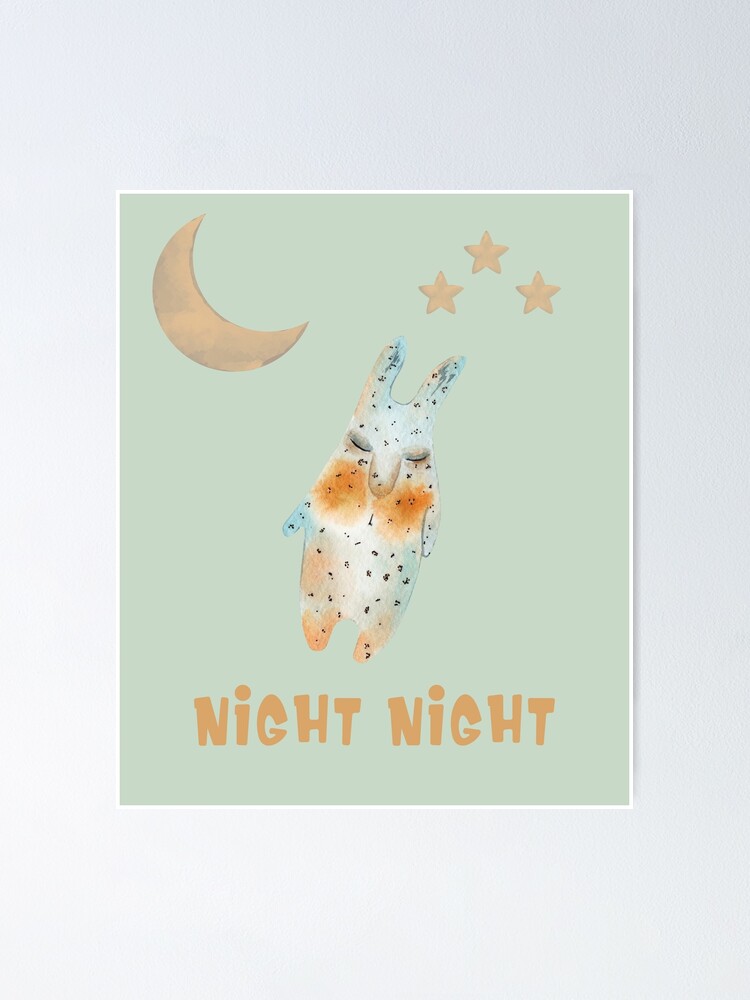 "Goodnight - sleeping rabbit - stars - moon - night night - succulent ...