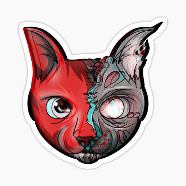 "Funny Glitch Fear no Feline Zombie Cat" Sticker for Sale by ...