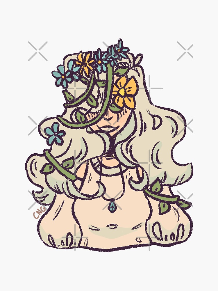 "Flower Nymph" Sticker for Sale by CoziesGhosties | Redbubble