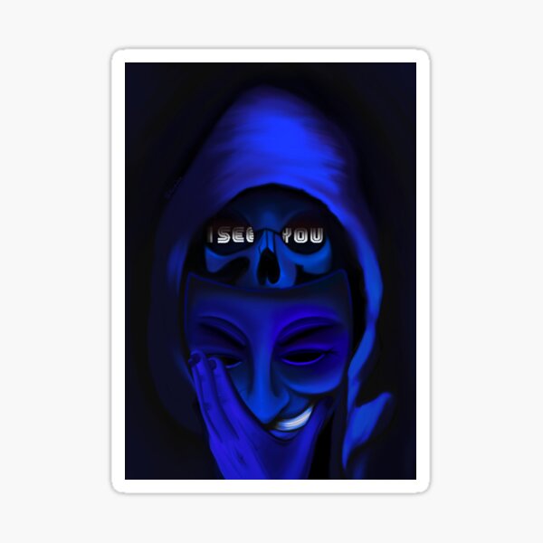 "Blue Team Anonymous Mask" Sticker by Kesputea | Redbubble