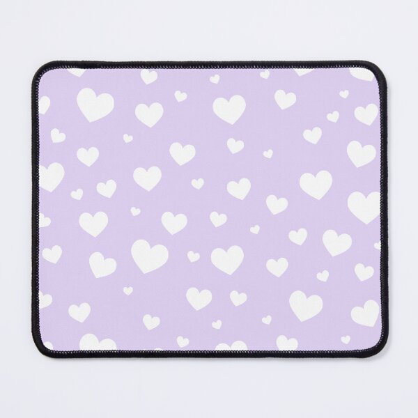 "Hearts White Purple Kawaii Cute Pastel Aesthetic" Mouse Pad for Sale ...