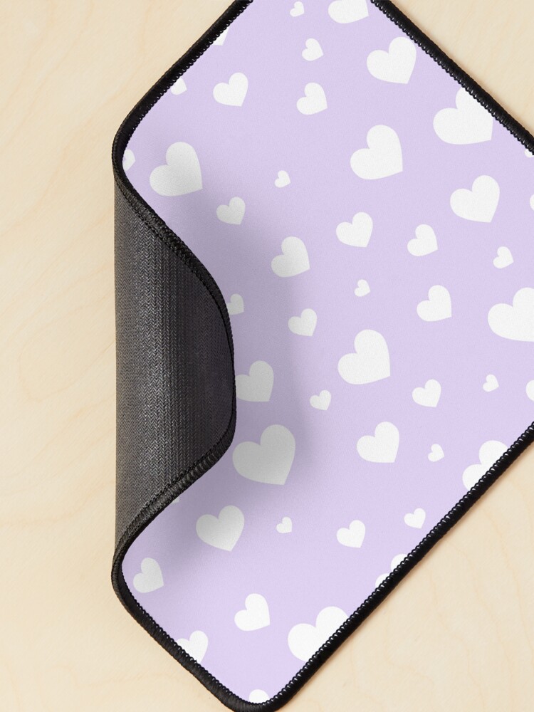 "Hearts White Purple Kawaii Cute Pastel Aesthetic" Mouse Pad for Sale ...