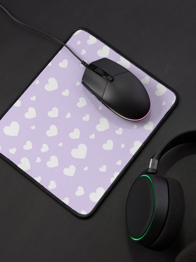 "Hearts White Purple Kawaii Cute Pastel Aesthetic" Mouse Pad for Sale ...