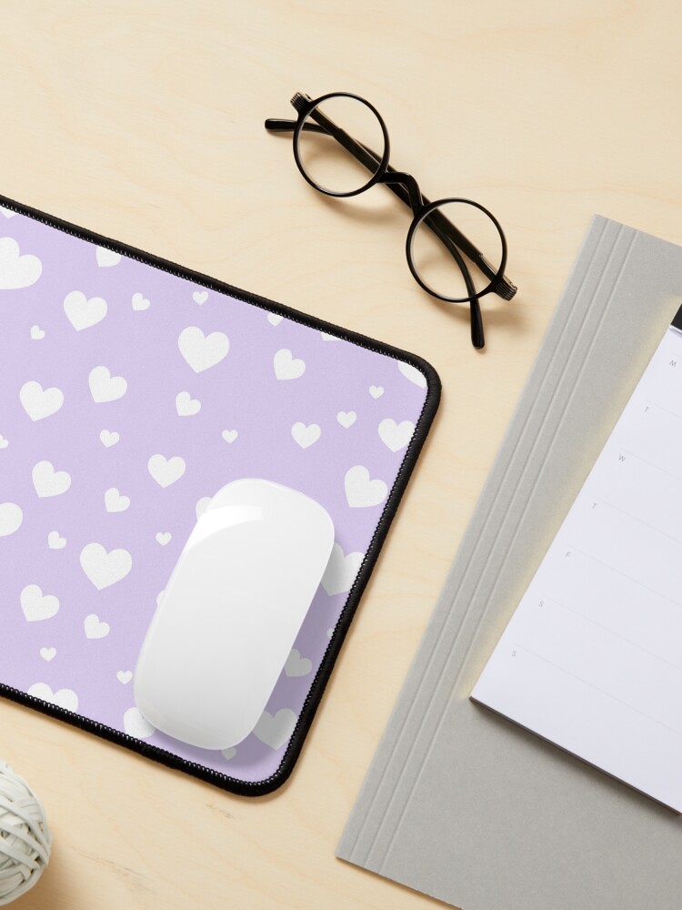 "Hearts White Purple Kawaii Cute Pastel Aesthetic" Mouse Pad for Sale ...