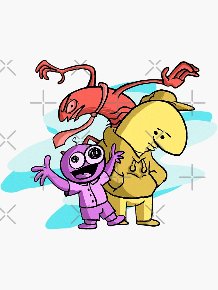 "SMILING FRIENDS - Pim, Alan, Glep, Grim (author's art)" Sticker for ...