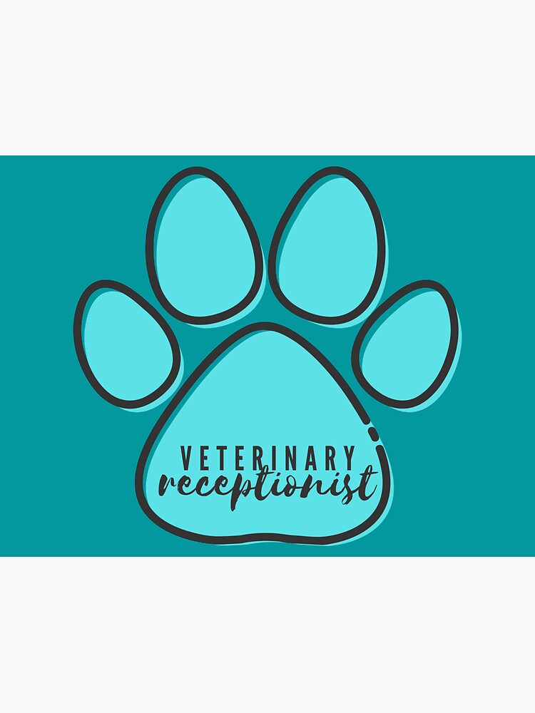 "Vet Receptionist Logo Paw Print Design" Sticker for Sale by ...