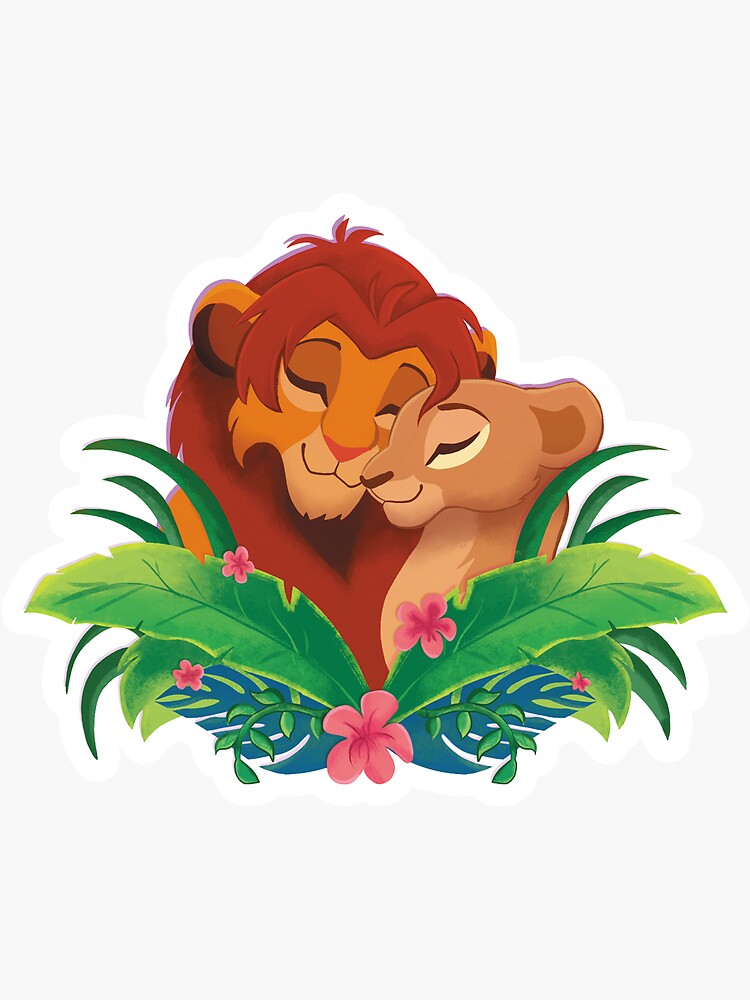 "Simba and Nala" Sticker for Sale by sophieeves90 | Redbubble