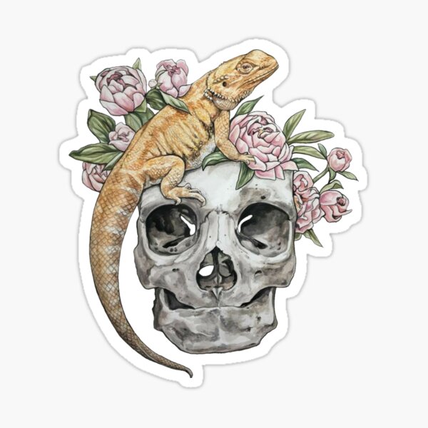 "Aesthetic skull with Flowers " Sticker by ma-aesthetics | Redbubble