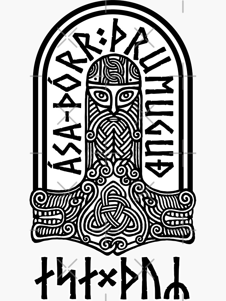 "Asa-Thor, God of Thunder" Sticker by Helgi-chris | Redbubble
