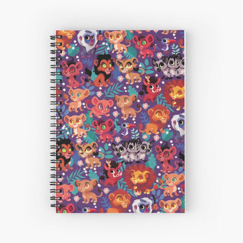 Cuaderno de espiral «Patrón Kawaii Rey León» de sophieeves90 | Redbubble