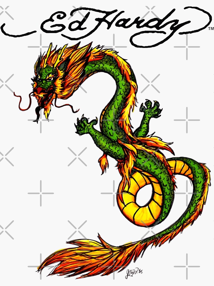 "chinese dragon ed hardy" Sticker by ismawak | Redbubble