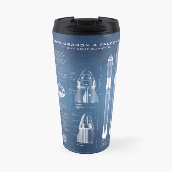 "SpaceX Crew Dragon Spacecraft & Falcon 9 Rocket Blueprint in High ...