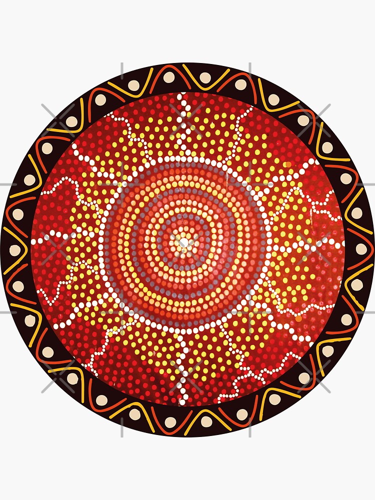 "Australian Aboriginal Sun " Sticker for Sale by Lousy-Sanchez | Redbubble