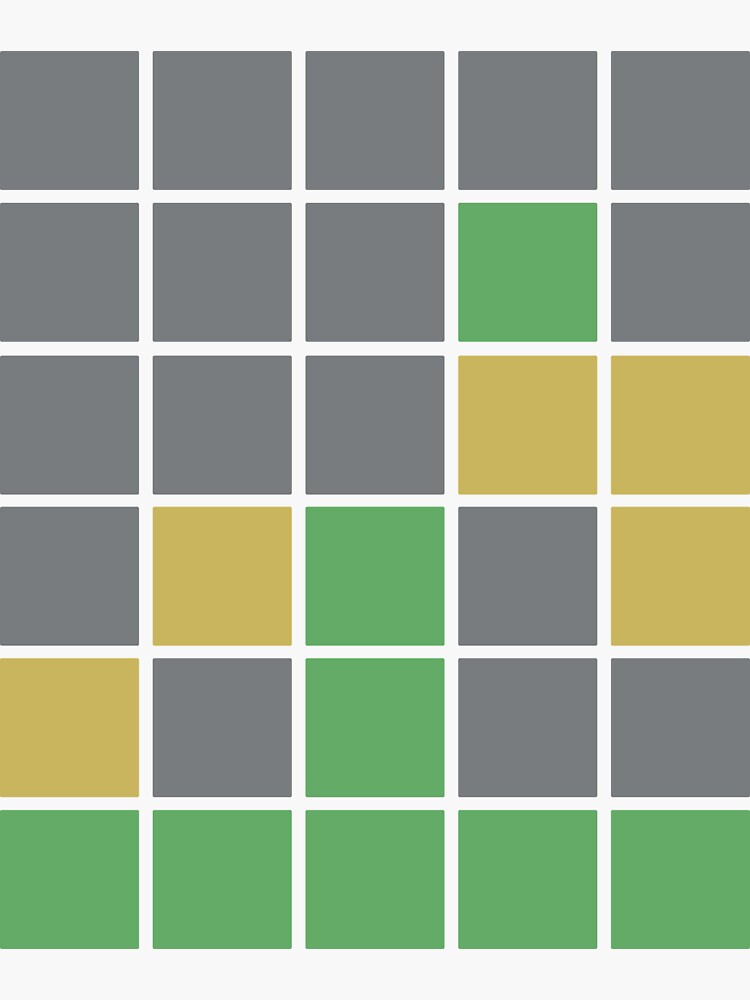"Wordle Puzzle Game Grid" Sticker for Sale by SowCow | Redbubble