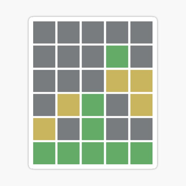 "Wordle Puzzle Game Grid" Sticker for Sale by SowCow | Redbubble