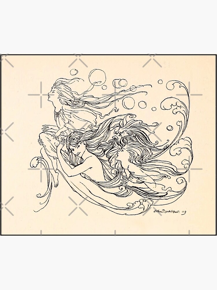 "Mermaids in the Waves - Undine, Arthur Rackham" Poster for Sale by ...