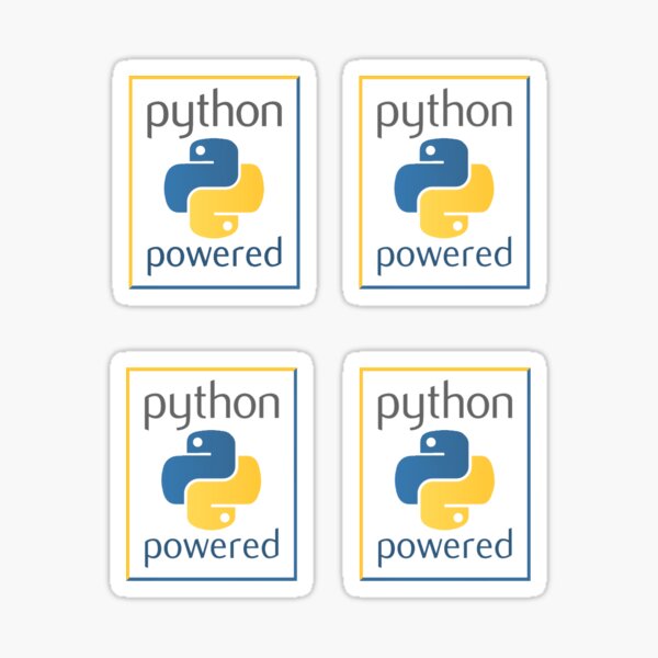 "python powered 4 pack " Sticker for Sale by LadyPeony | Redbubble
