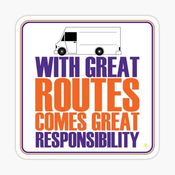 "With Great Routes Comes Great Responsibility, FedEx" Sticker for Sale ...