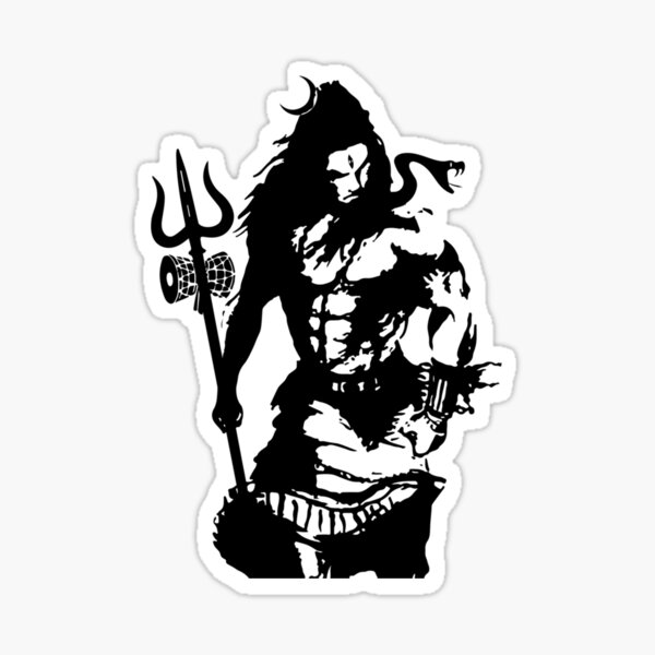 "Lord Shiva Art Angry Trishul " Sticker for Sale by RasikaDesigns ...