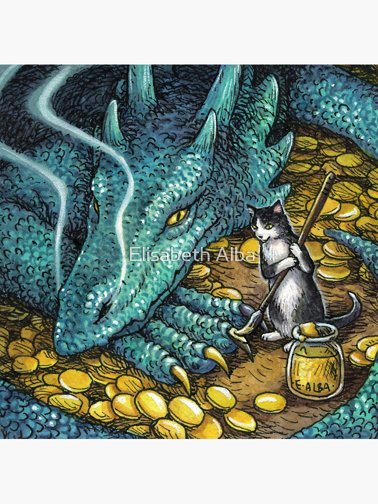 "Dragon Spa" Sticker for Sale by elisabethalba | Redbubble