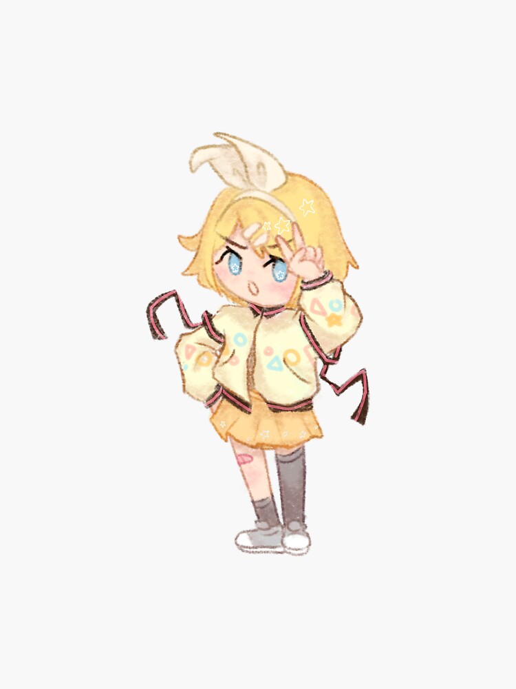 "Kagamine Rin sticker" Sticker for Sale by twokittykat | Redbubble