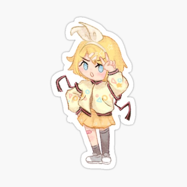 "Kagamine Rin sticker" Sticker for Sale by twokittykat | Redbubble